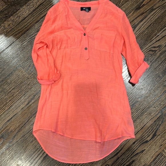 BCX | Tops | Peach Sheer Tunic | Poshmark